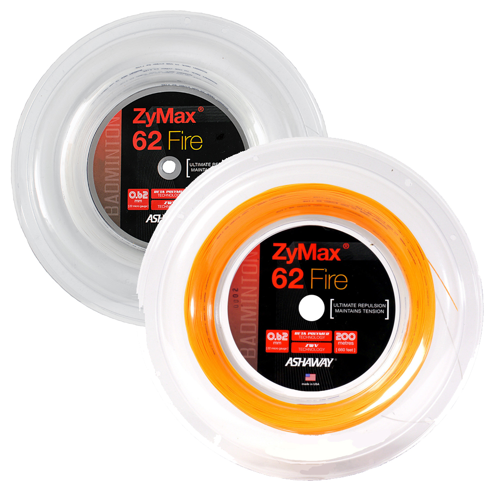 Ashaway Zymax 62 Fire 200m Reel | Stringers' World