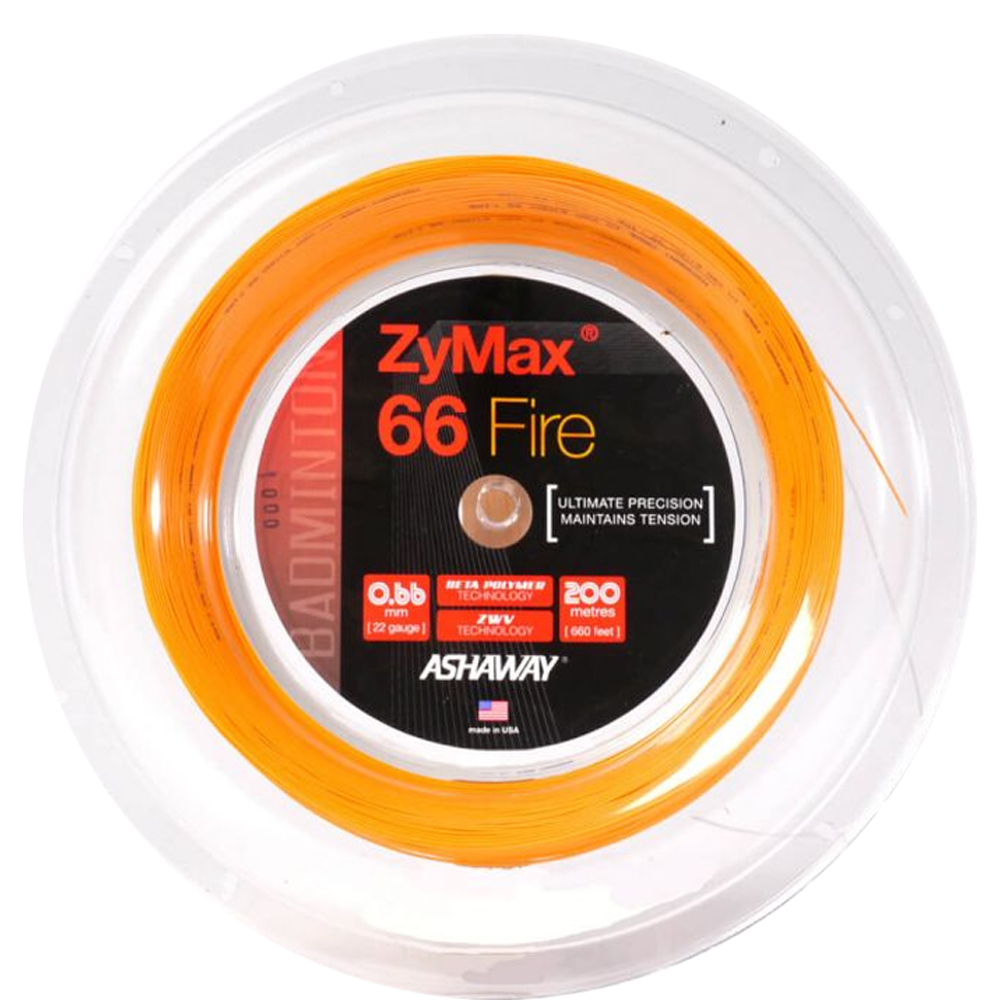 Ashaway Zymax 66 Fire 200m Reel | Stringers' World