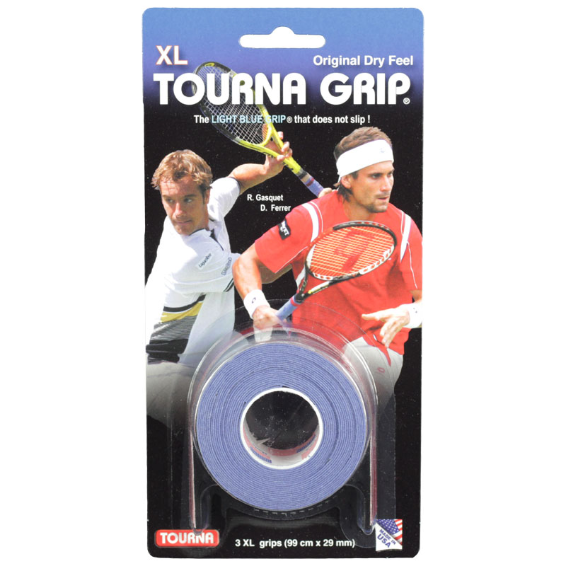 Tourna Grip Original XL Overgrip (Blue) 3 Roll | Stringers' World - The ...