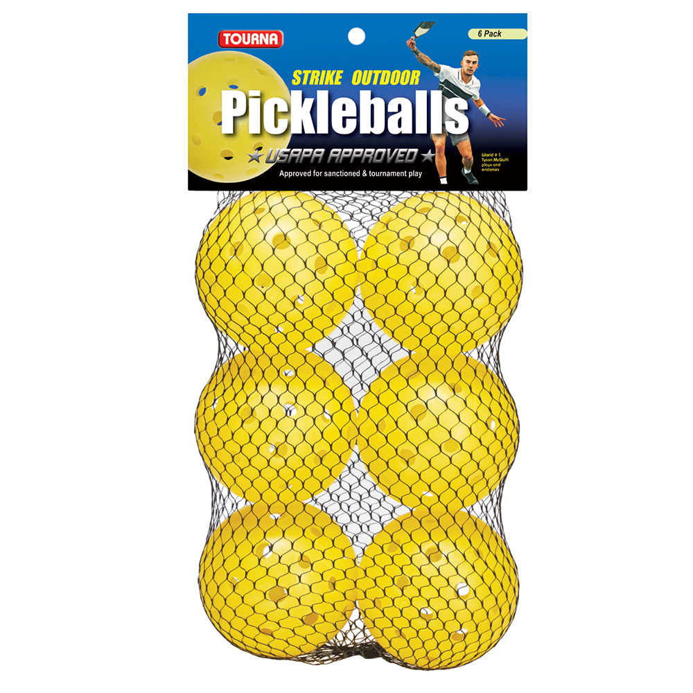 Tourna Strike Outdoor Pickleball Ball (6 Pack) Optic Yellow | Stringers ...