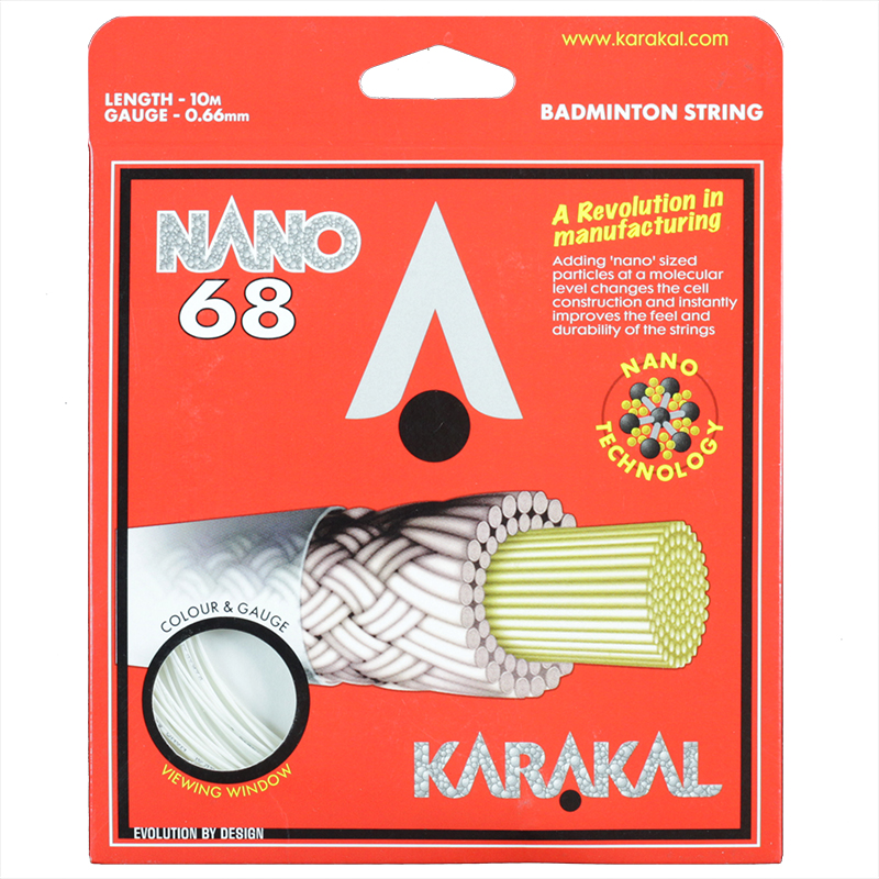 Karakal Nano 68 - 0.66mm (Yellow) 10m Packet | Stringers' World