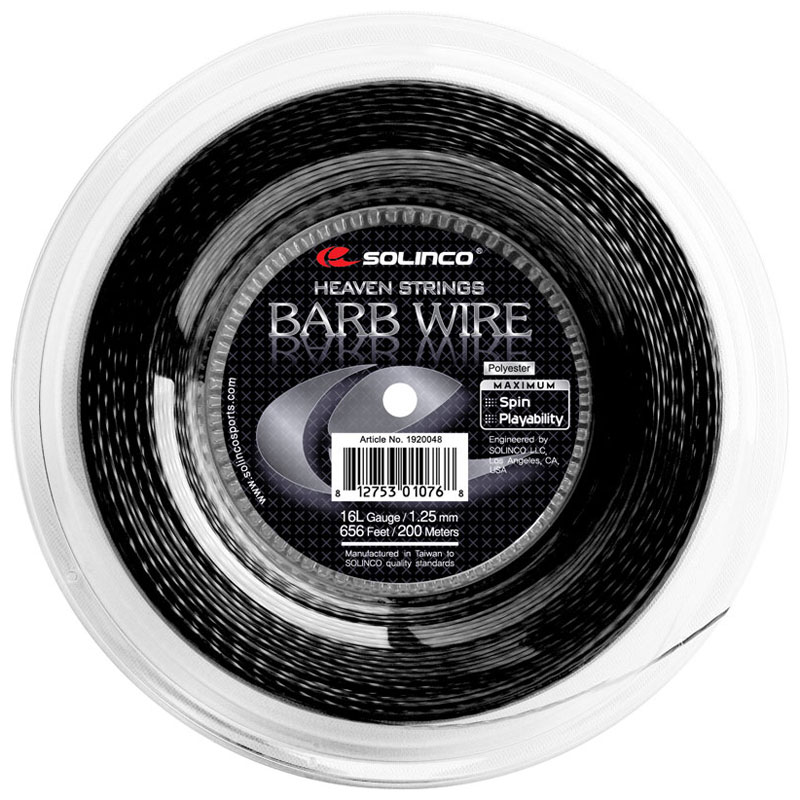 Solinco Barb Wire (Black) 200m Reel | Stringers' World