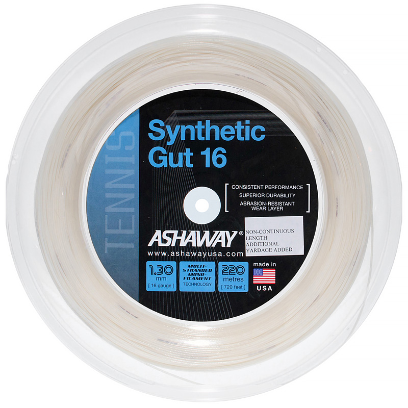 Ashaway Synthetic Gut 16 - 1.30mm (White) 220m Reel | Stringers' World