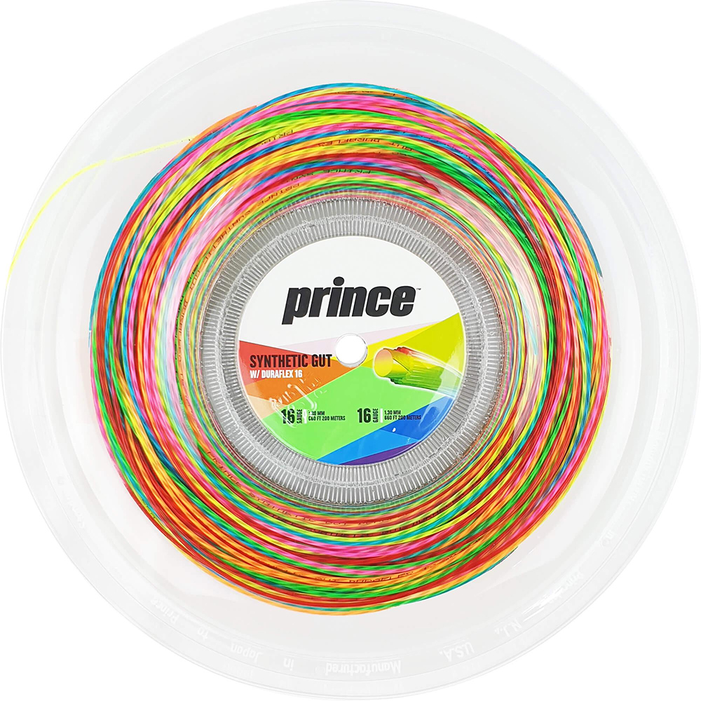 Prince Synthetic Gut + Duraflex 1.30mm Rainbow 200m reel | Stringers' World