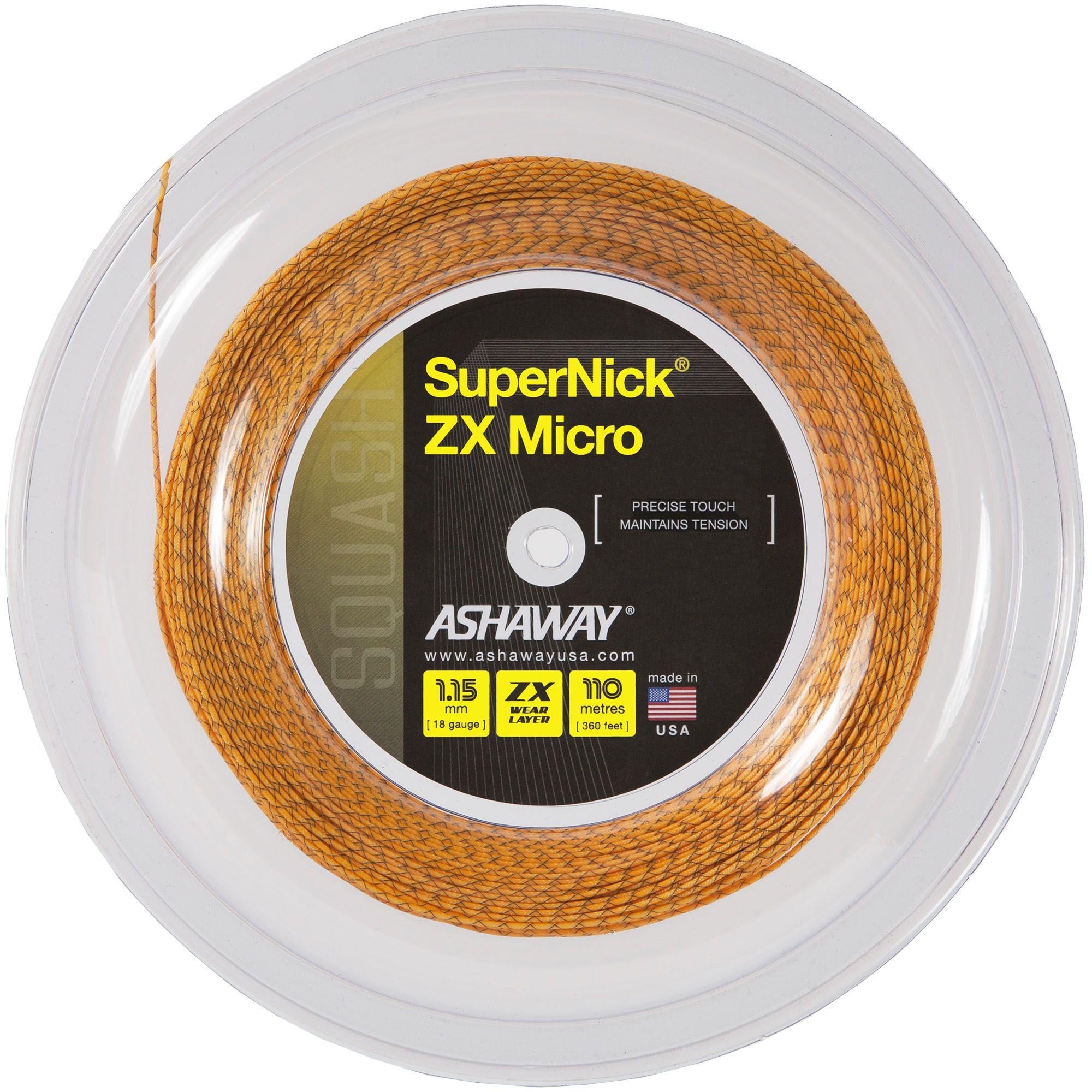 Ashaway SuperNick ZX Micro Orange 1.15mm 110m Reel | Stringers' World
