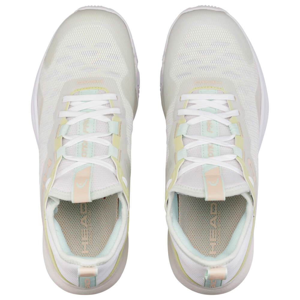 Head Womens Motion Pro Padel Shoe (White/Aqua) (2023) | Stringers' World