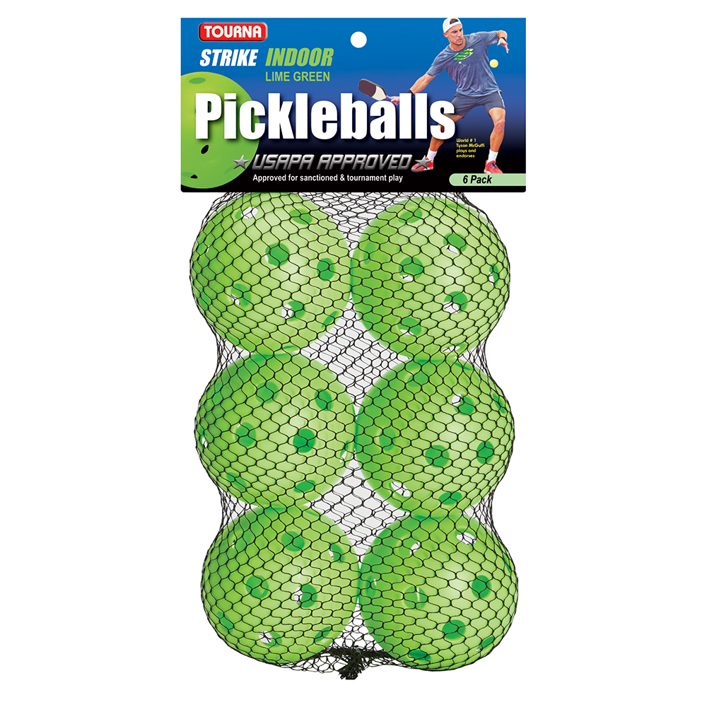 Tourna Strike Indoor Pickleball Ball (6 Pack) Lime Green | Stringers' World