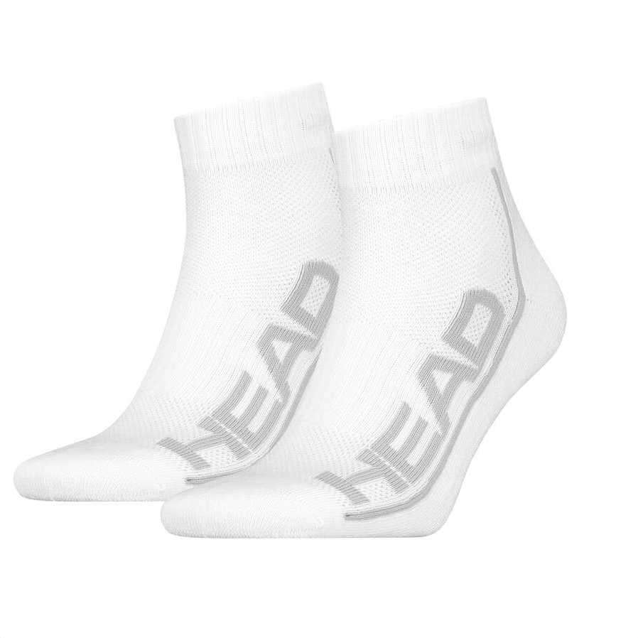 Head Mens Performance Stripe Quarter Socks White (2 Pack) | Stringers' World