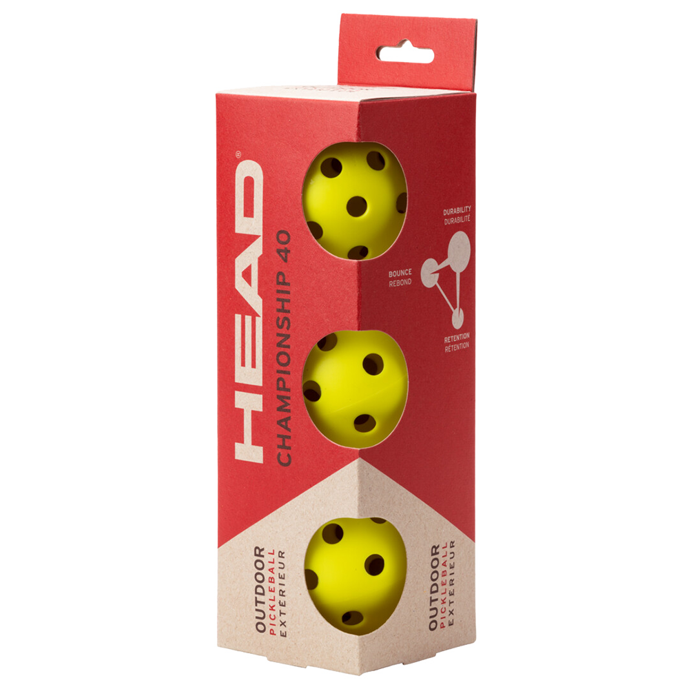 Head Championship 40 Outdoor Pickleballs (3 Pack) | Stringers' World