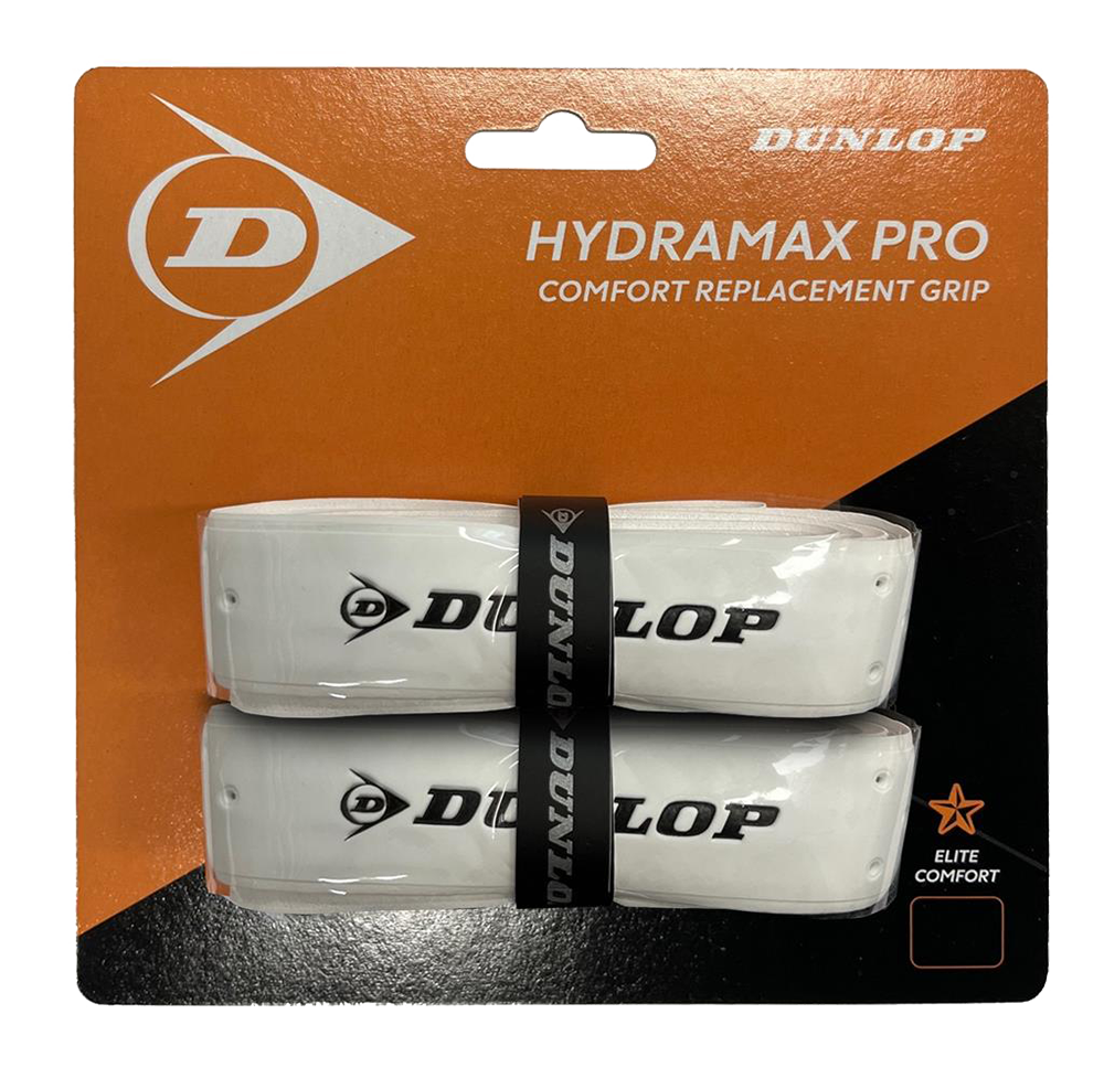 Dunlop Hydramax Pro Squash Replacement Grip (White) (2 Pack ...